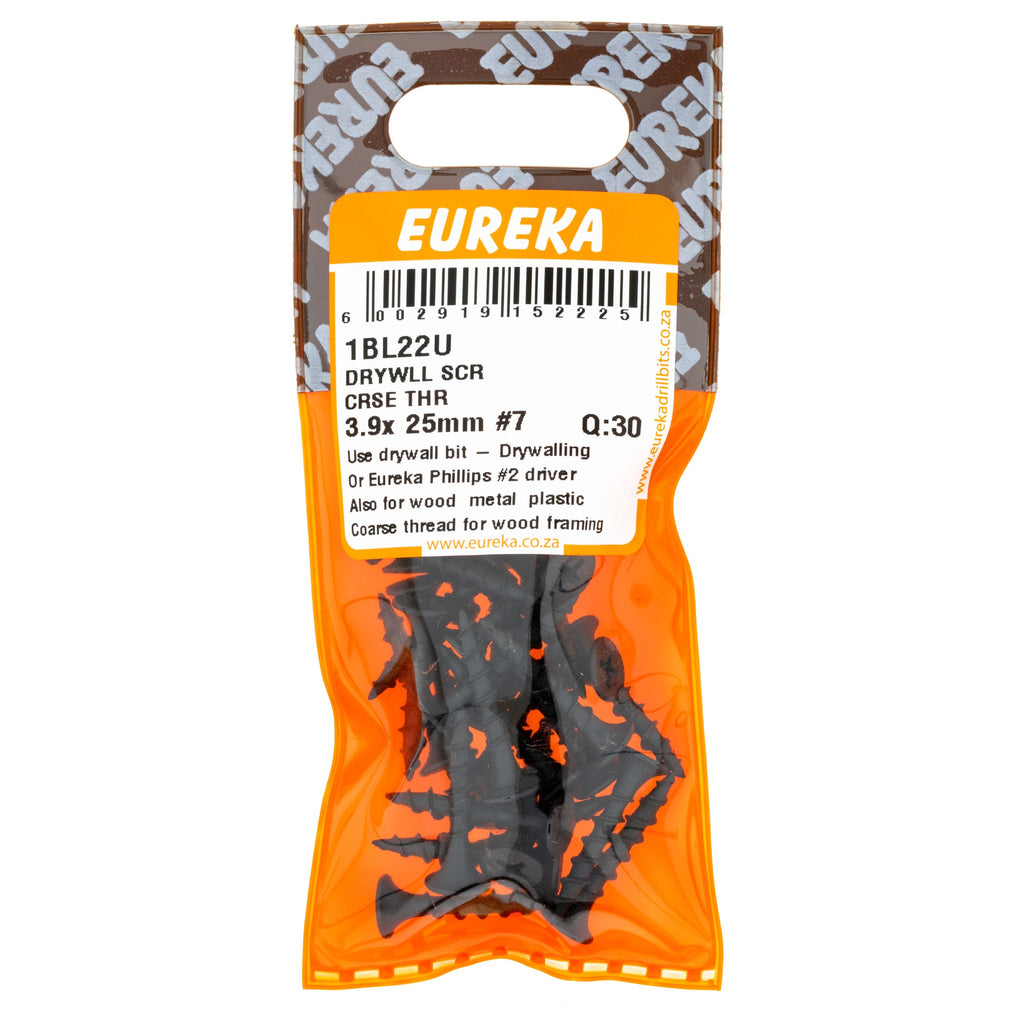 DRYWALL SCREWS COARSE THREAD 3.9X25MM 7 Q:30 EUREKA – Hinterland