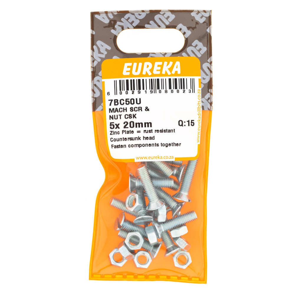 SCREW & NUT CSK 5X20MM Q:102 EUREKA – Hinterland