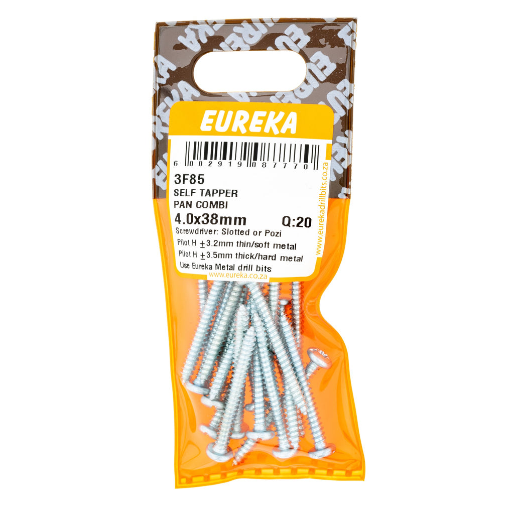 SCREW S/TAPPER PAN/COM 4X38MM Q:20 EUREK – Hinterland