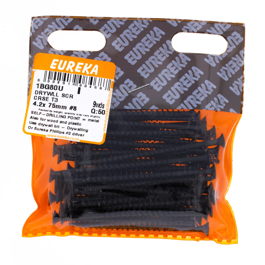 DRYWALL SCREWS COARSE T3 4.2X75MM 8 Q:50 EUREKA – Hinterland