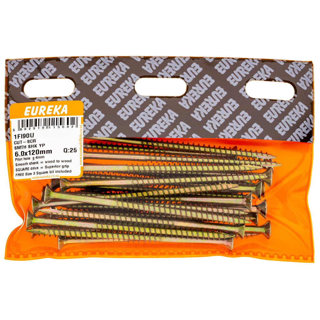 CUT SCREW SMTH SHANK YP 6X120MM Q:25 EUREKA – Hinterland