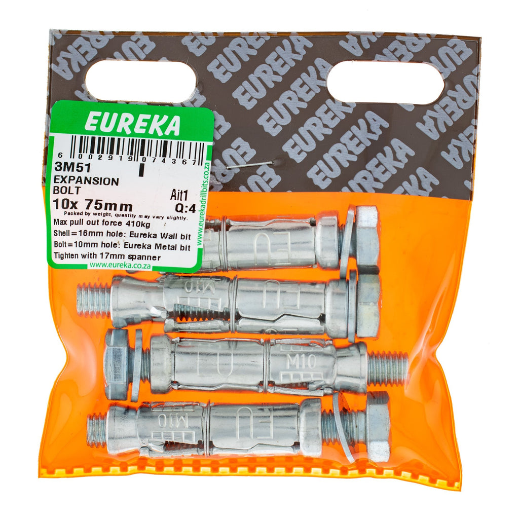 EXPANSION BOLT 16MM 10X75MM Q:4 EUREKA – Hinterland
