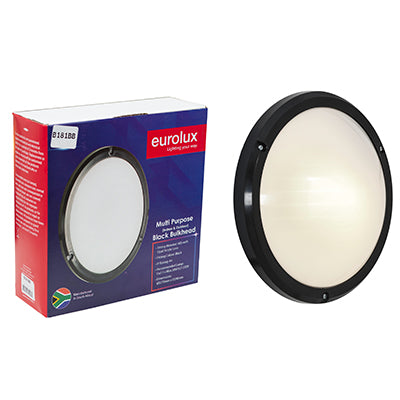 BULKHEAD 15W 270MM ROUND ABS BLK EUROLUX – Hinterland