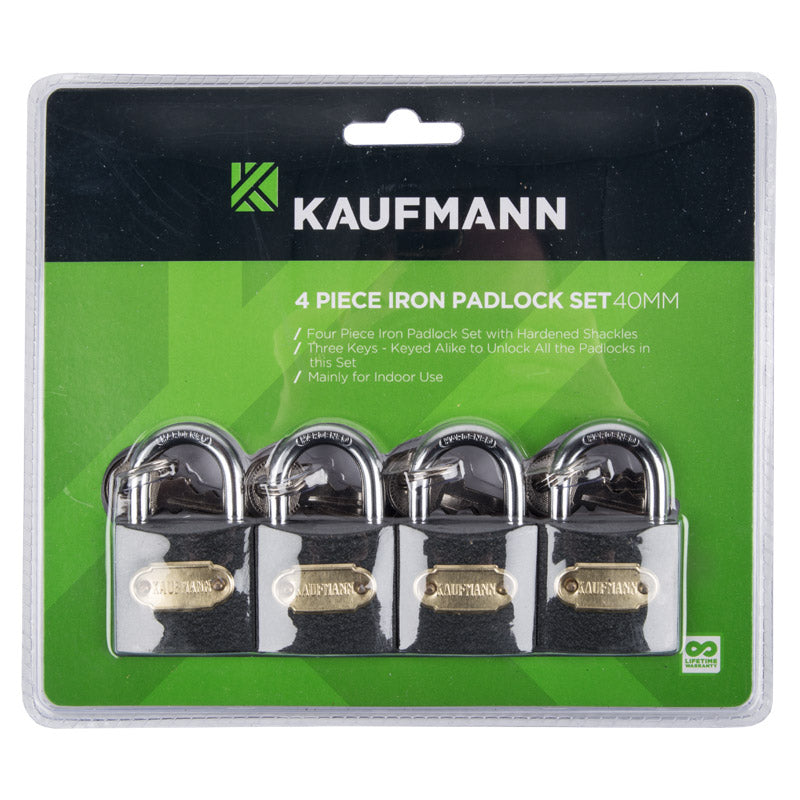 KAUFMANN STEEL LOCK SET 4 PC 40MM – Hinterland