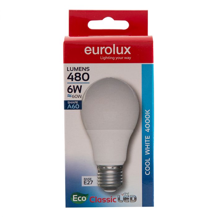 EUROLUX LAMP LED A60 C E27 6W 480L CW – Hinterland