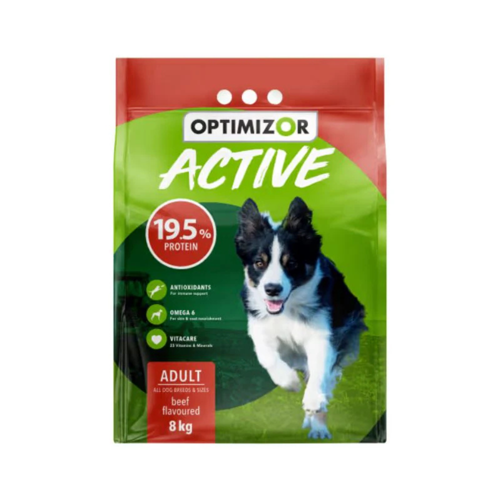DOG FOOD ADULT ACTIVE 8KG OPTIMIZOR – Hinterland